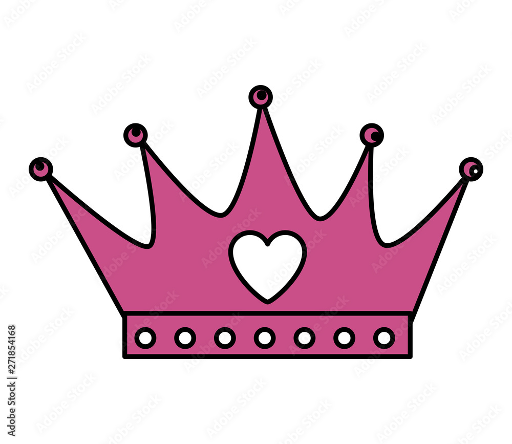 crown queen with heart icon Stock Vector | Adobe Stock