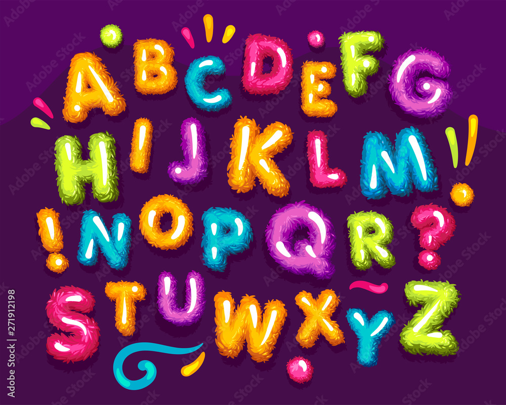 Kids alphabet color letters Stock Vector | Adobe Stock