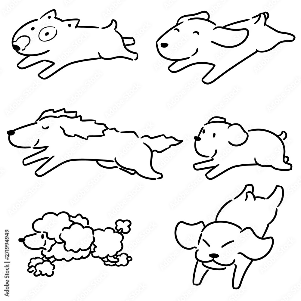 vector set of dog running Stock Vector | Adobe Stock