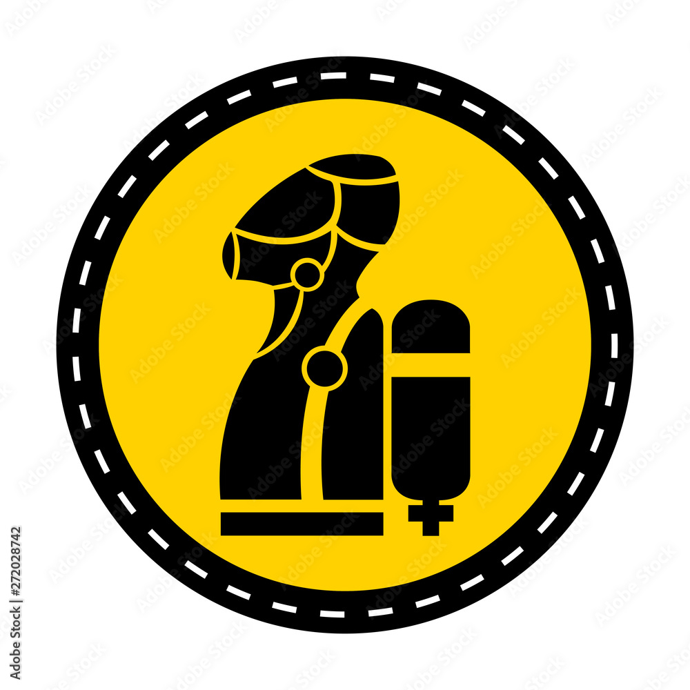 Wear SCBA (Self Contained Breathing Apparatus) Symbol Isolate On White ...