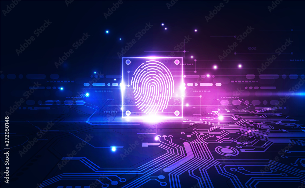 Fingerprint integrated in a printed circuit, releasing binary codes. fingerprint Scanning ...