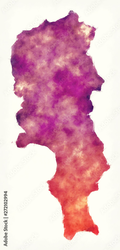 Sal municipality watercolor map of Cape Verde Stock Illustration ...