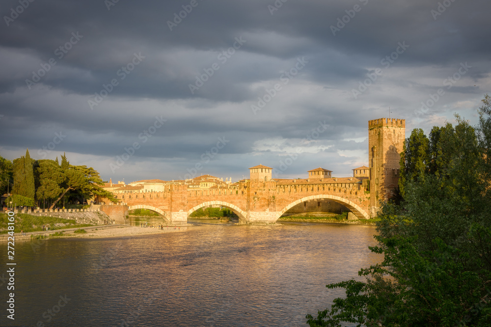 The Castelvecchio bridge, also known as the Scaliger bridge, is a ...