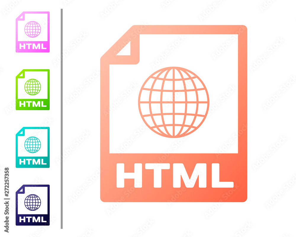 Coral HTML file document icon. Download html button icon isolated on ... Coral HTML file document icon. Download html button icon isolated on ...