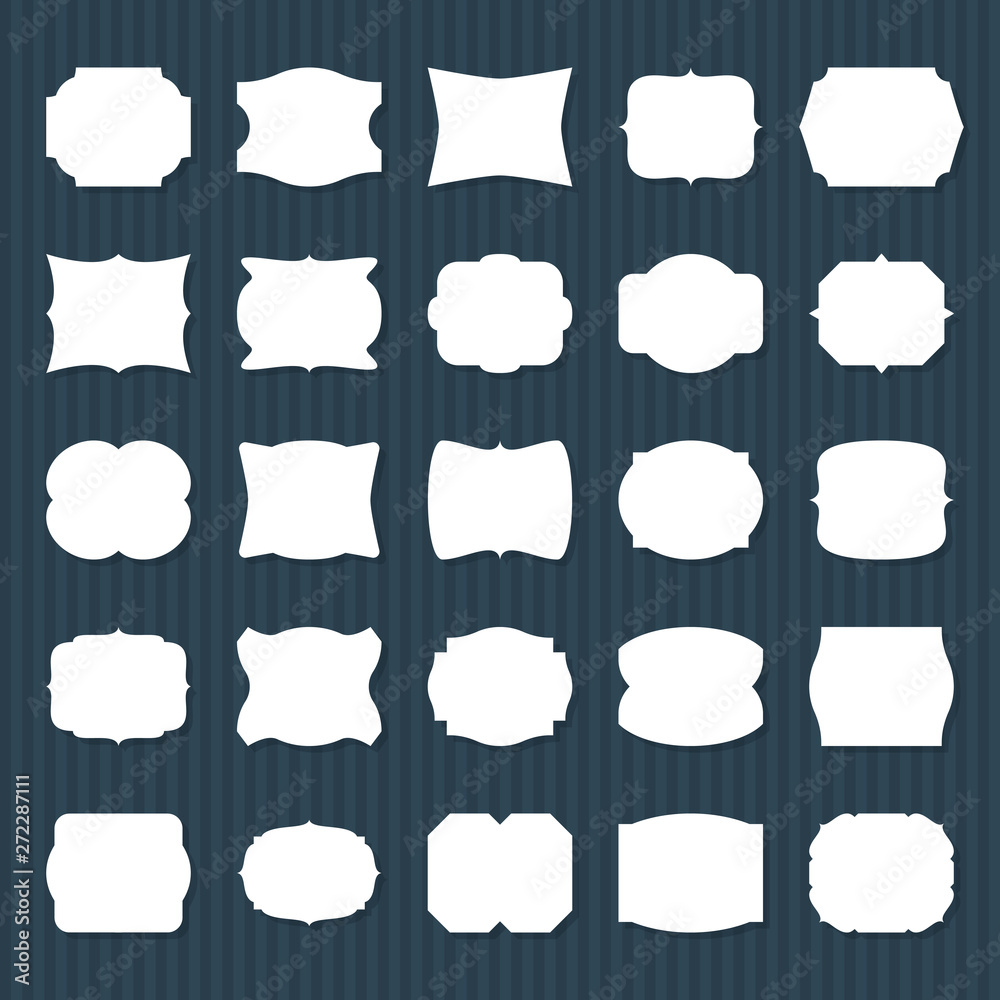 Blank frame label. Empty paper different shapes, decorative vintage ...