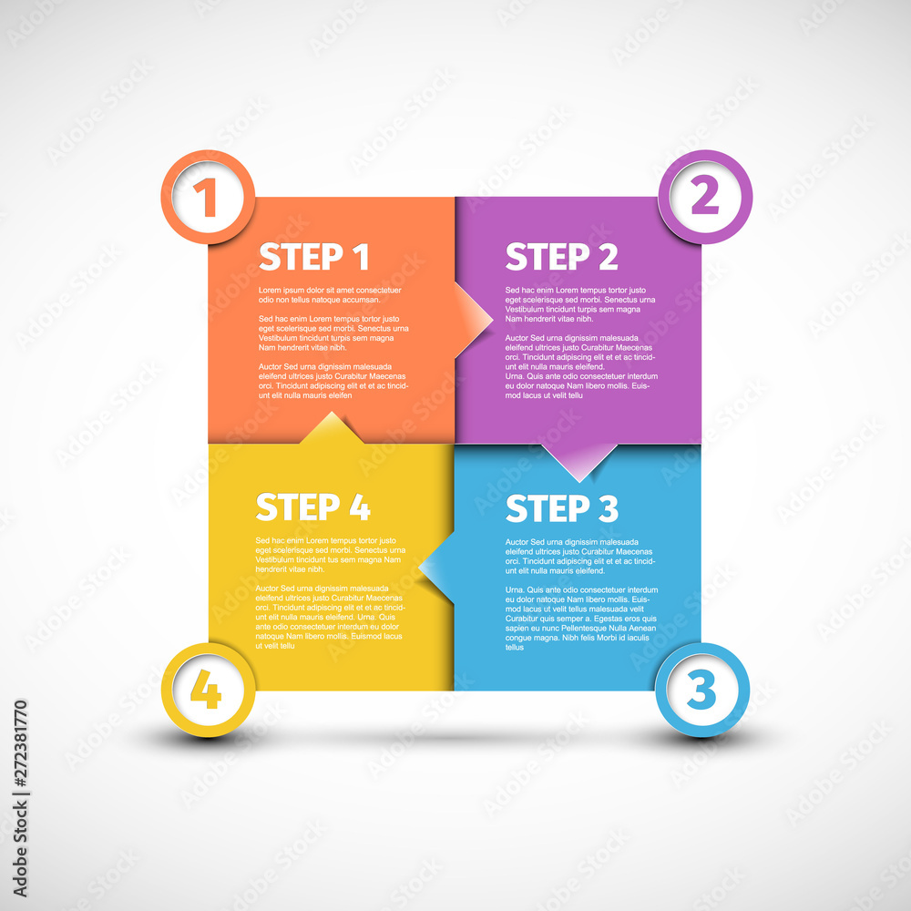 Four steps cycle template Stock Vector | Adobe Stock