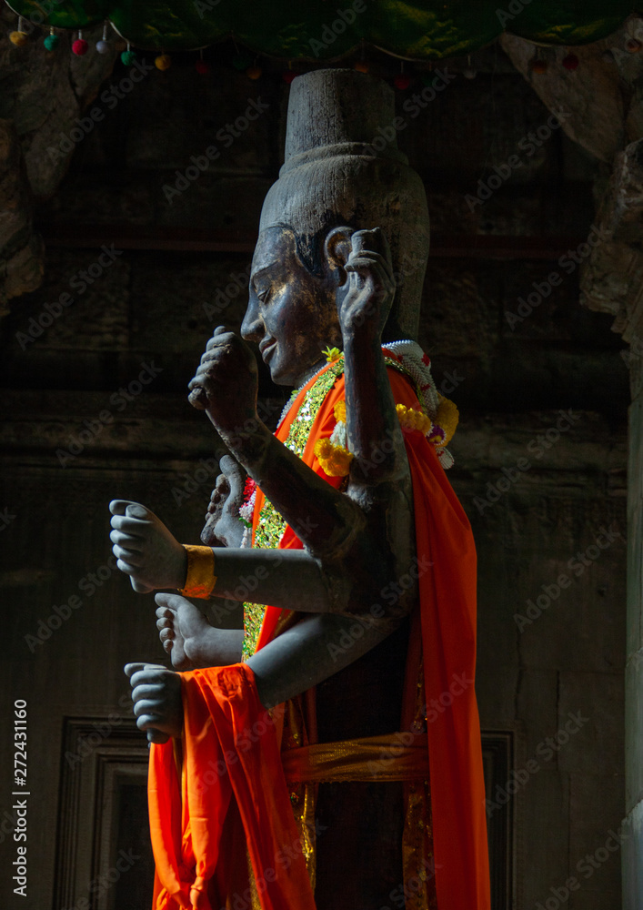 Statue of Vishnu the hindu god of protection inside the towers of ...