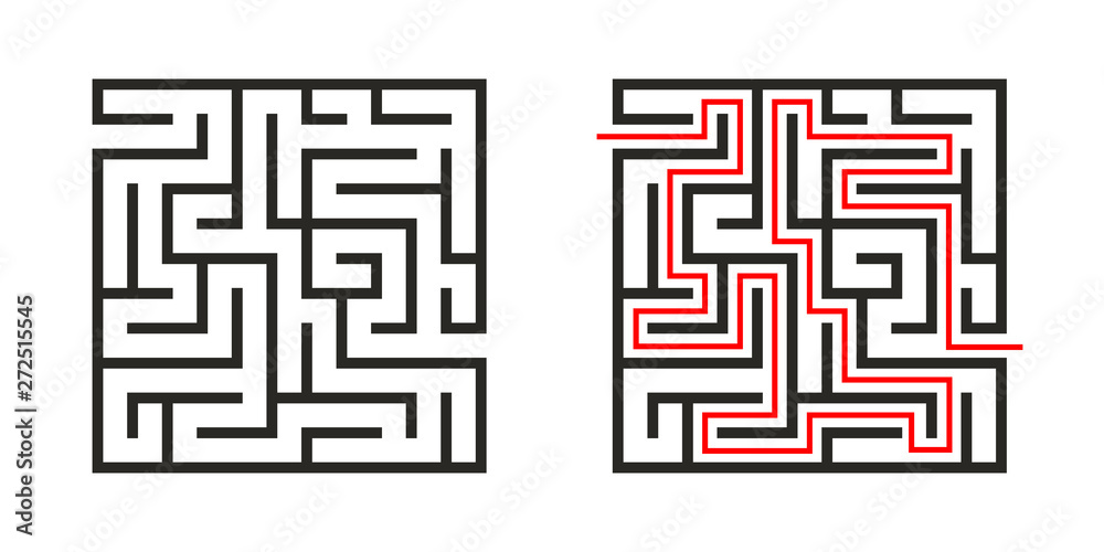Education logic game labyrinth for kids. Find right way. Isolated ...