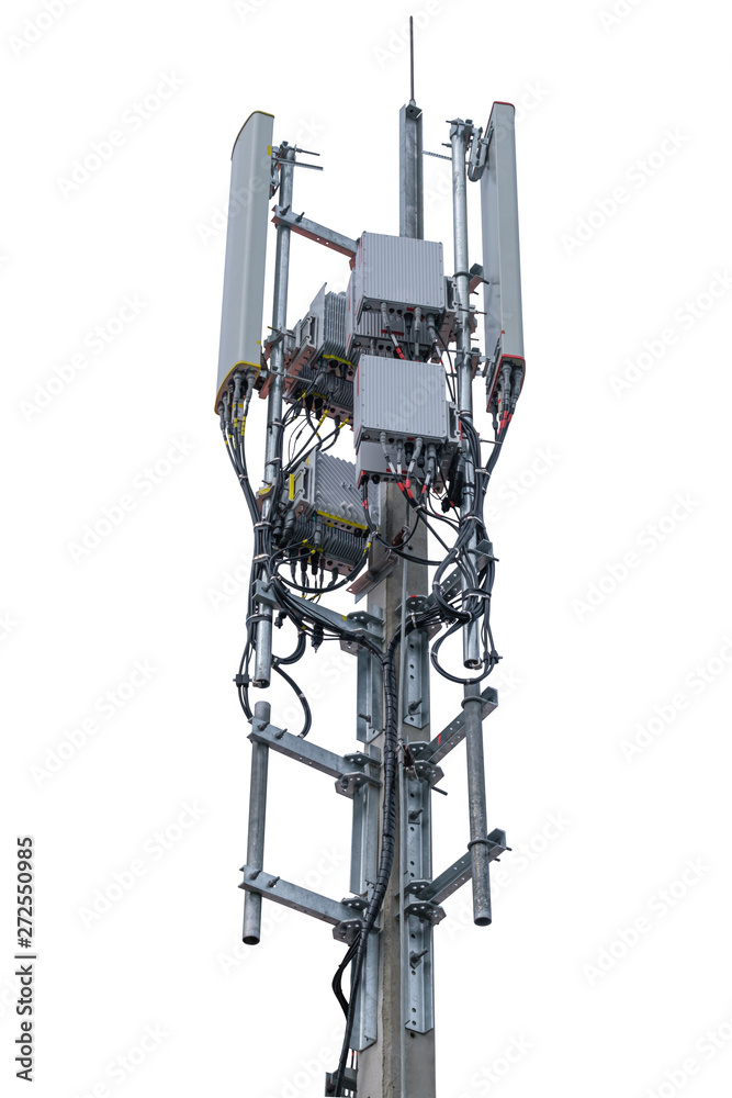 Antenna and Transceiver 5G, 4G isolated on white background have ...