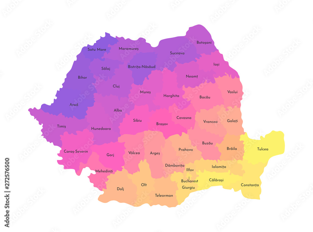 Vector isolated illustration of simplified administrative map of ...