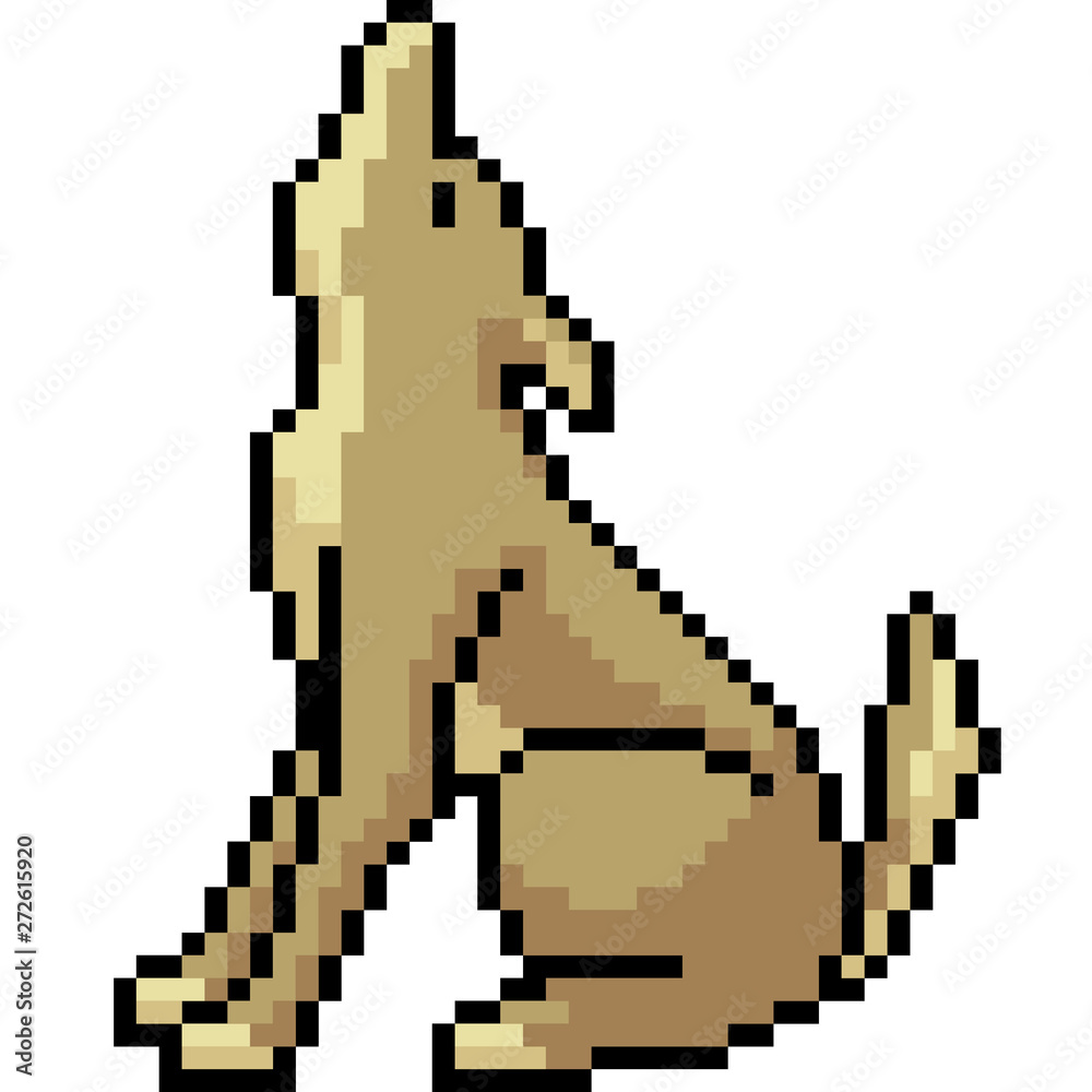 vector pixel art dog howl Stock Vector | Adobe Stock