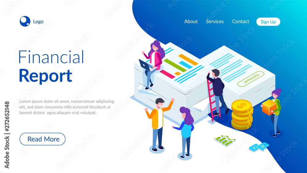 Financial report concept. People do paperwork concept design. Can use ...