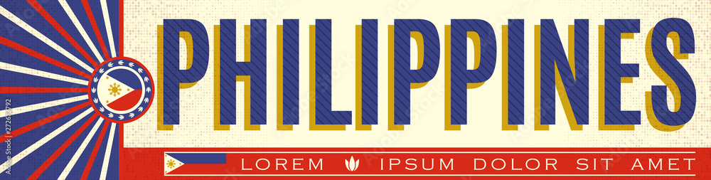 Philippines Patriotic Banner design, typographic vector illustration ...