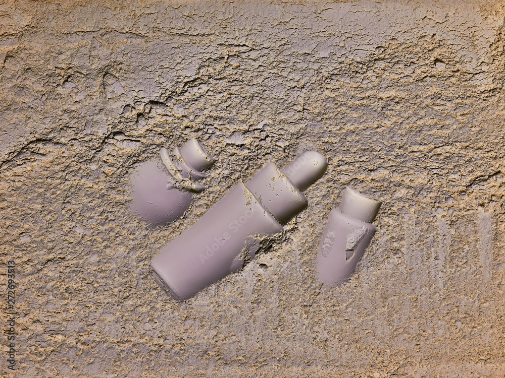 biodegradable Plastic cosmetic bottles and tubes sunk in the ground ...