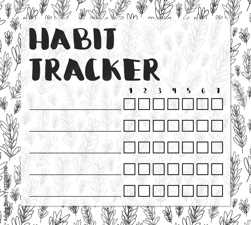 Stock-Illustration „Habit tracker template. Monthly planner. Printable ...