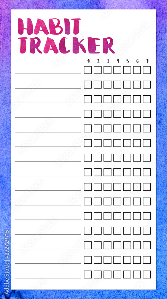 Habit tracker template. Monthly planner. Printable. Bullet journal ...