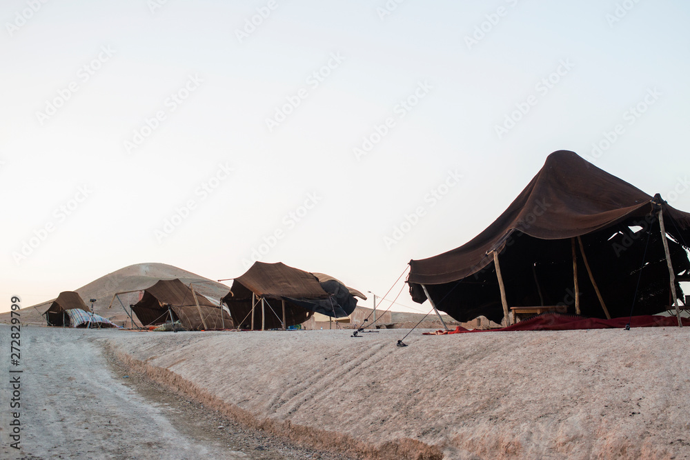 Berbers tents in the Sahara desert in Morocco, Africa. This is the ...