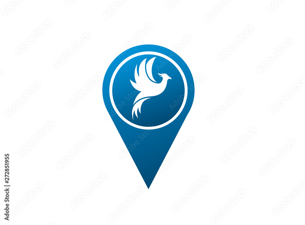 Phoenix flying bird and eagle open wings Logo Design illustration in ...