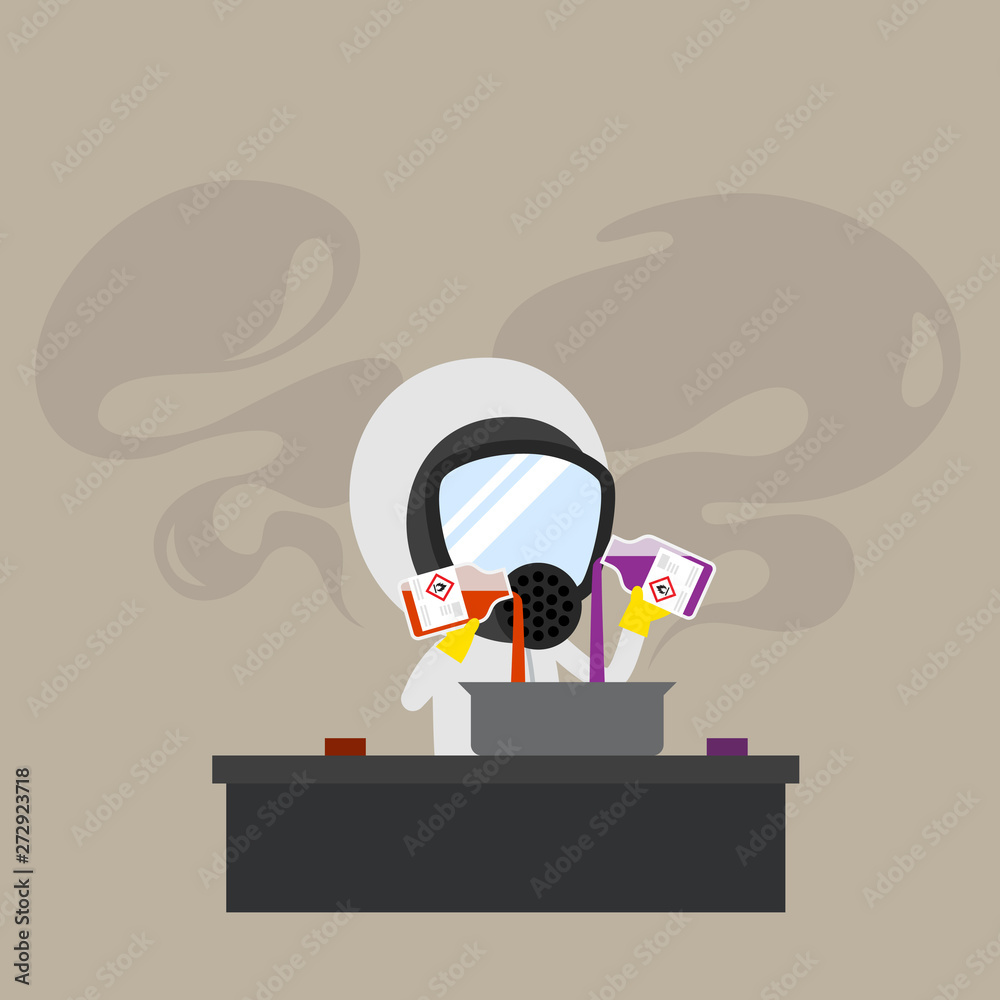 Treat chemicals, Vector illustration, Safety and accident, Industrial ...