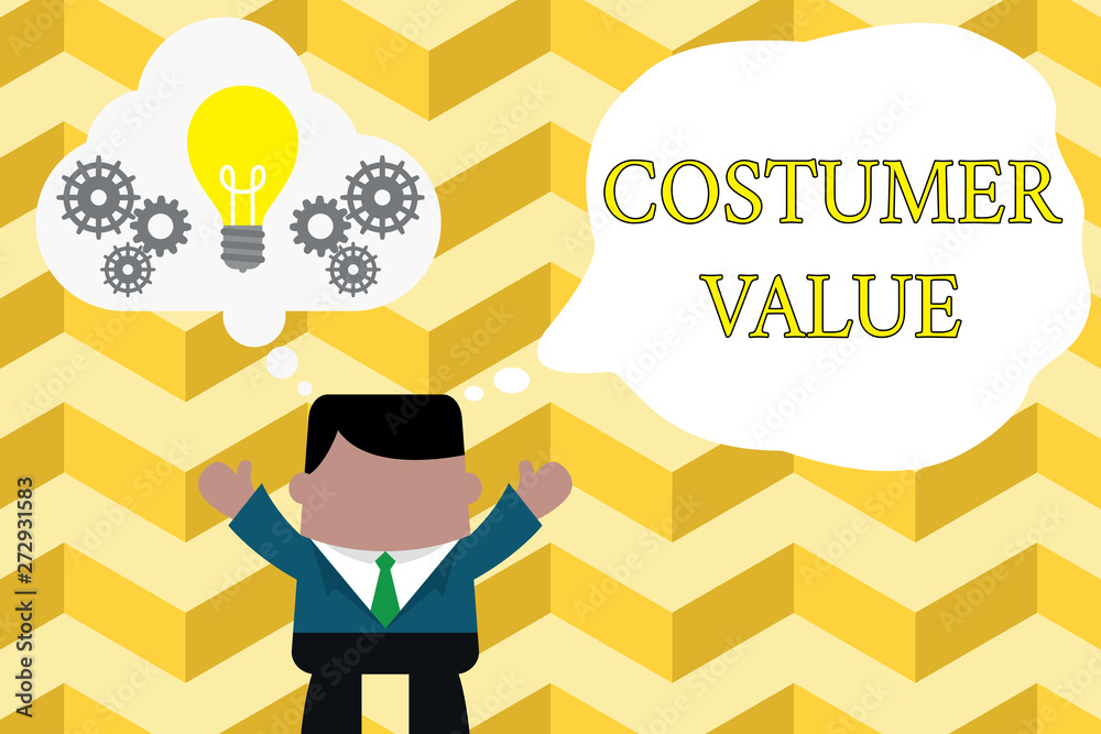Handwriting text writing Costumer Value. Concept meaning Amount of ...