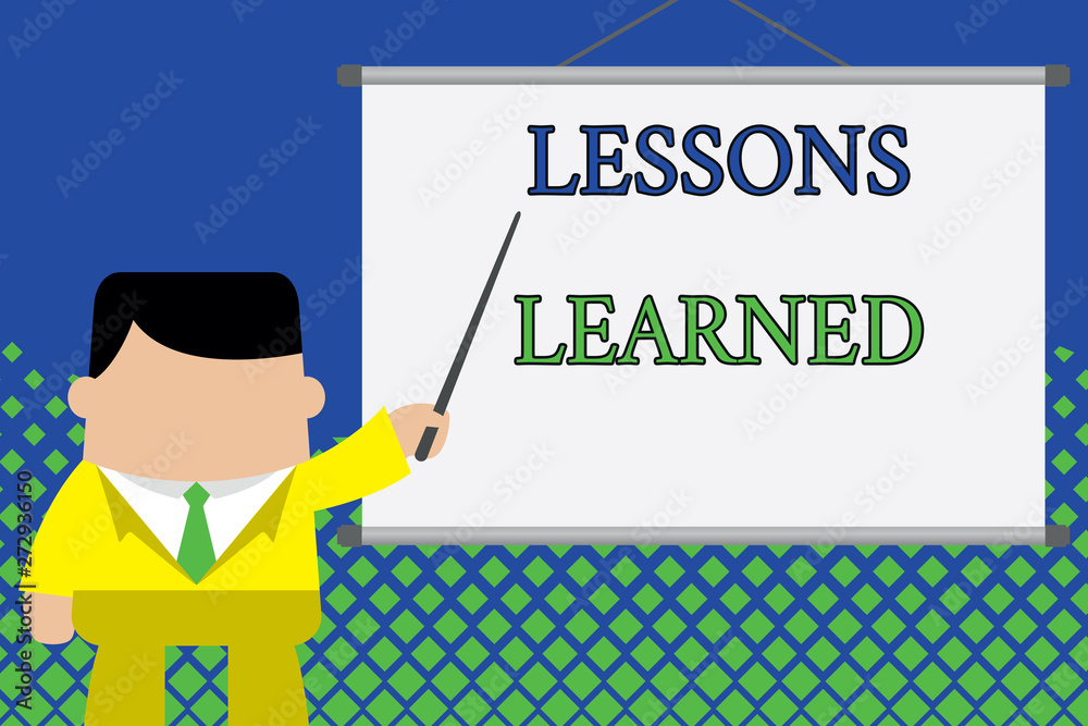 Writing note showing Lessons Learned. Business concept for information ...