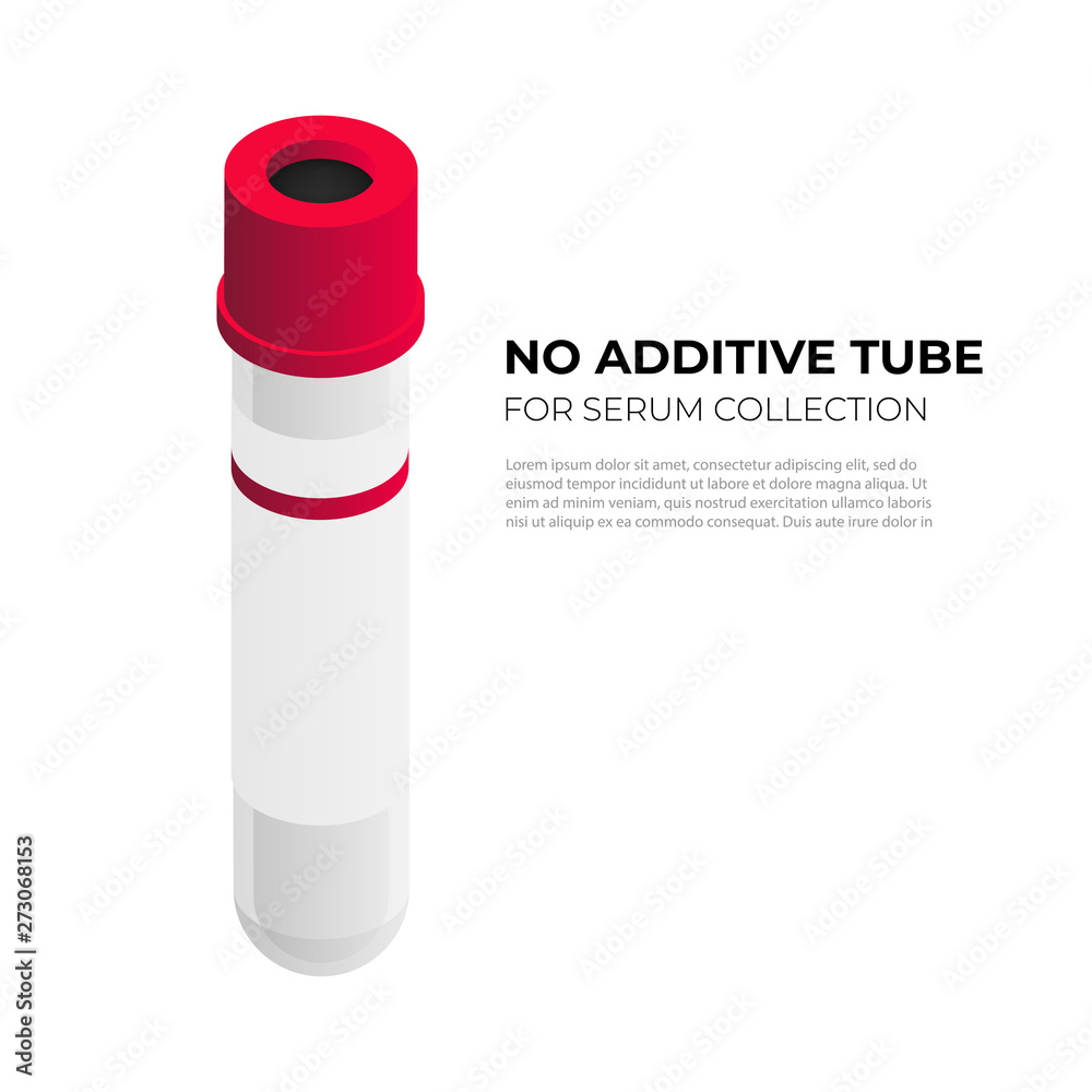No additine tube vacutainer for serum collection in isometric design ...