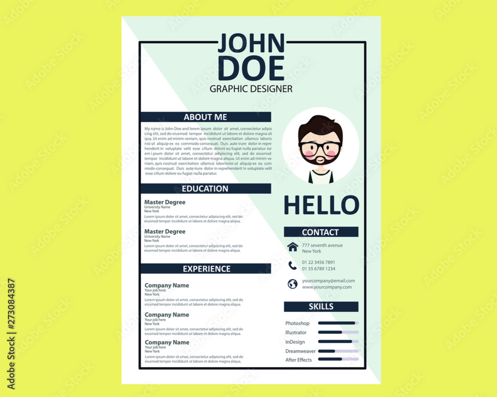 CV Template Job Corporate Identity Stock Vector | Adobe Stock