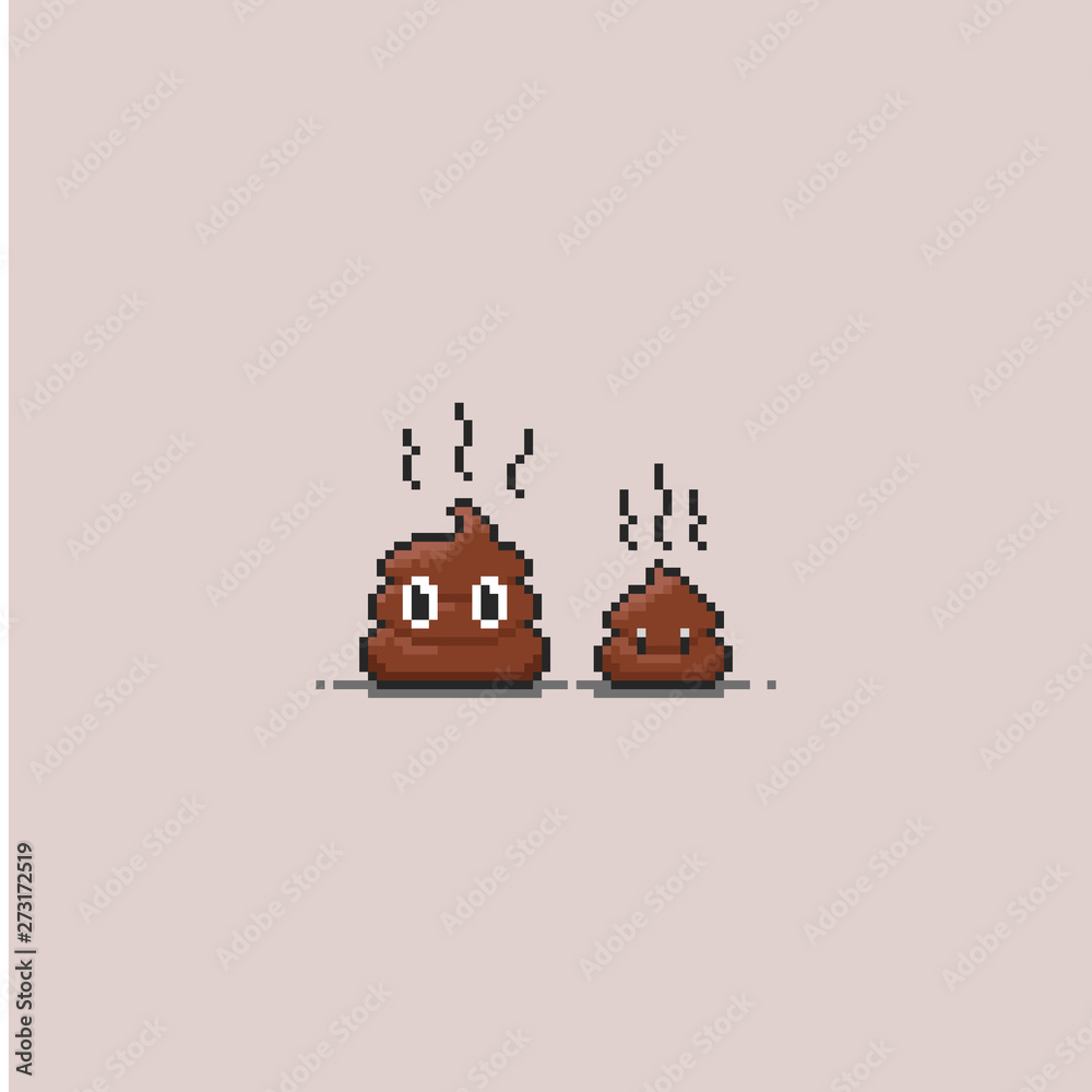 Pixel poops.8 bit little poops character design.pixel art vector ...