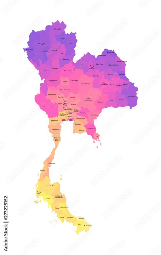 Vector isolated illustration of simplified administrative map of ...