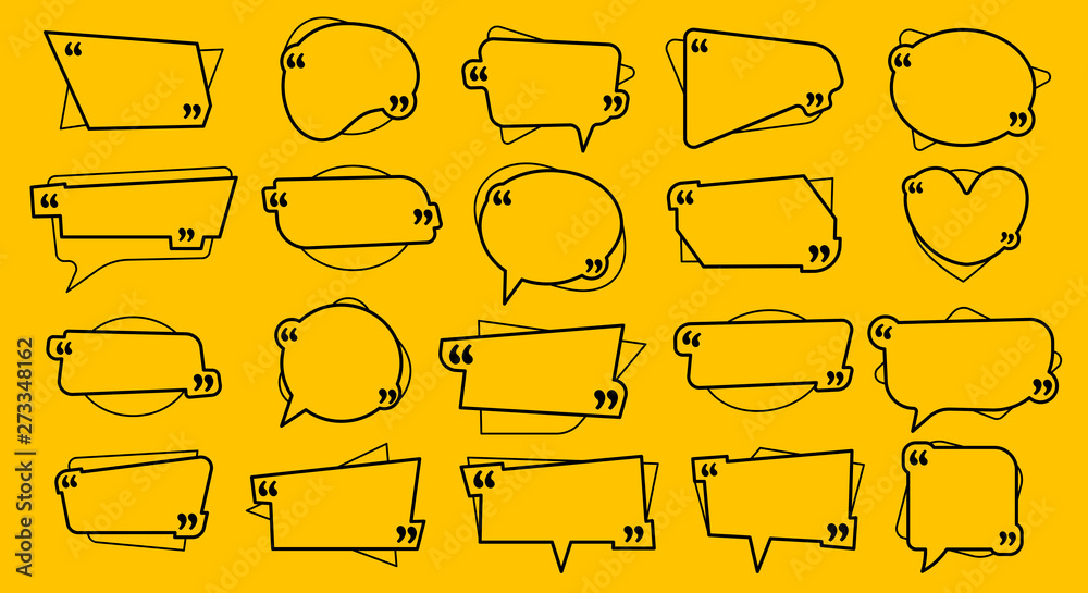 Mention remark frames. Quote in quotes, remarks badges and quotations ...