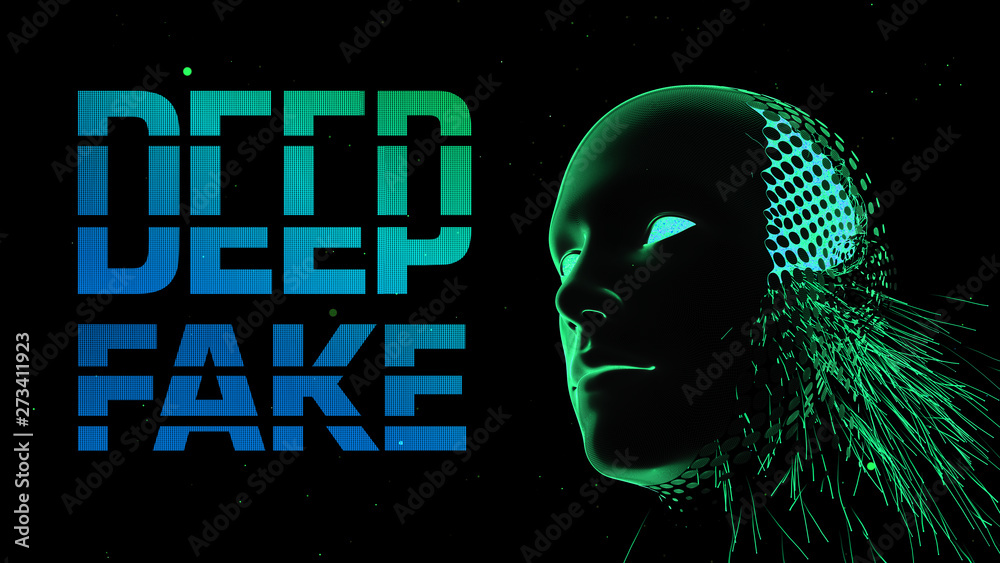 Ilustración de Stock Deep Fake Typography Artificial Intelligence ...