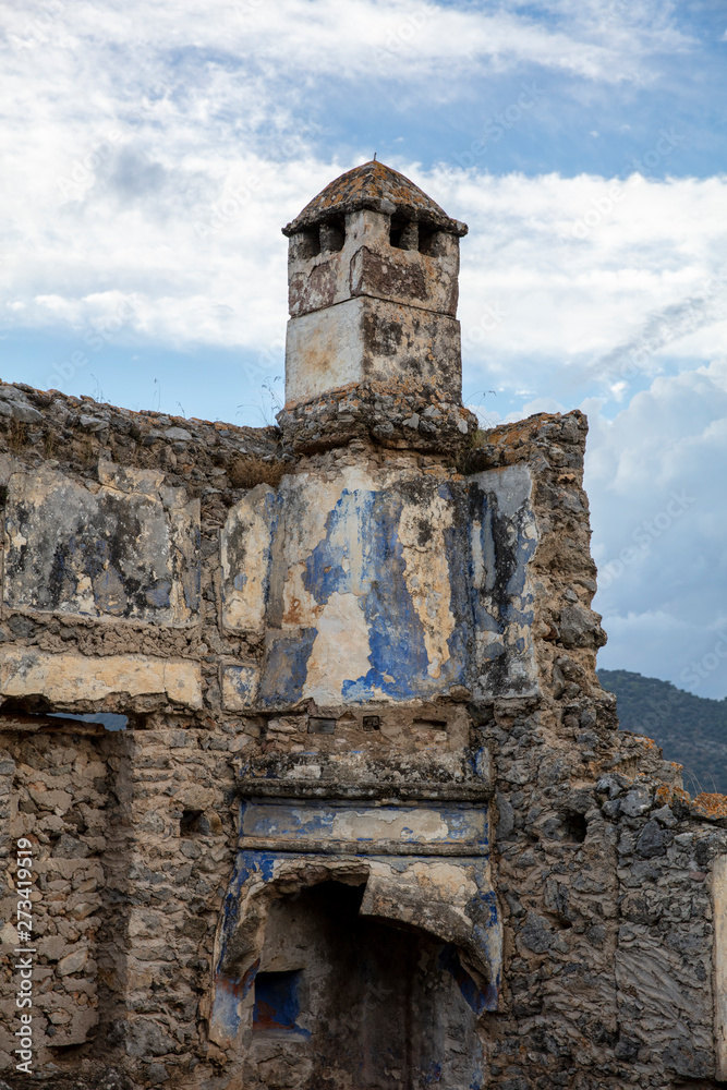Historical Lycian village of Kayakoy, Fethiye, Mugla, Turkey. Ghost ...