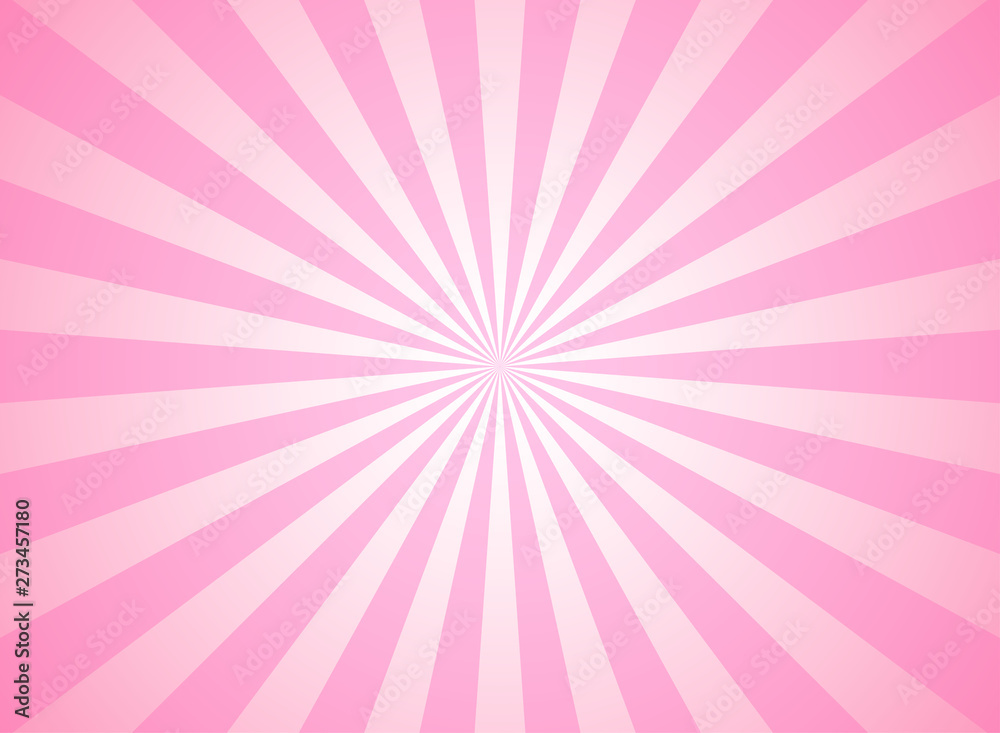 Sunlight wide horizontal pink color burst background with white ...