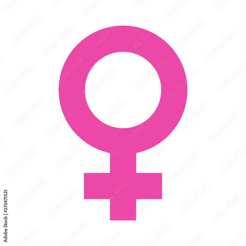 Female Symbol in Simple Outline Pink Color Design. Female Sexual Orientation Vector Gender Sign ...