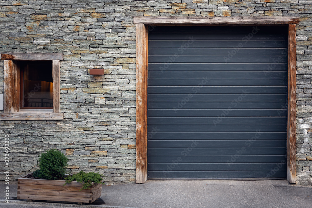 Architecture Front View of Metal Roller Shutter Door and Window With ...