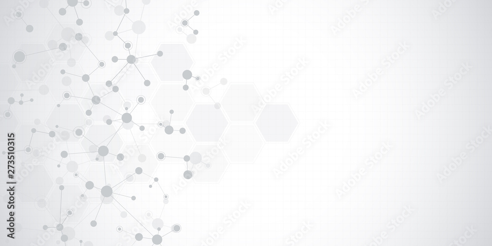 Abstract Molecules On Soft Grey Background Molecular Structures Or Dna Strand Neural Network