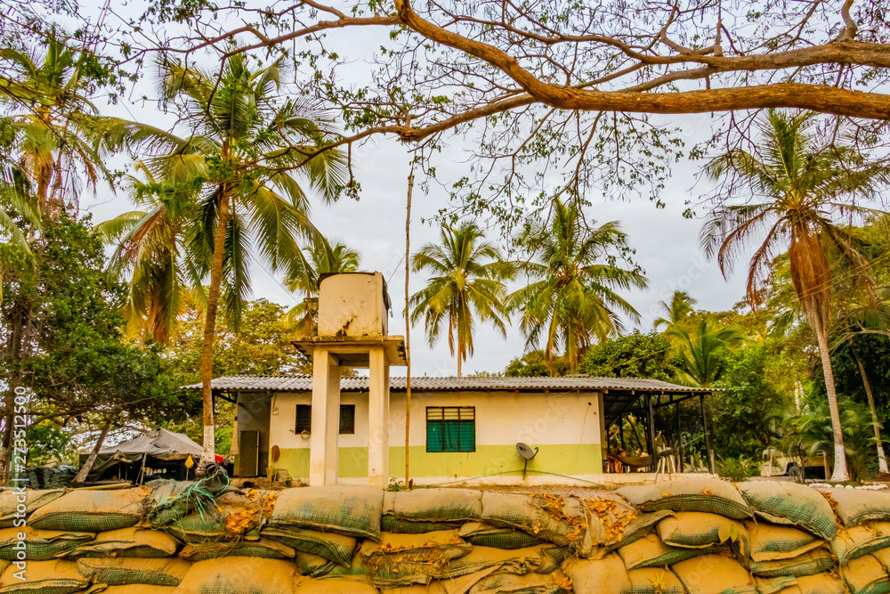 military base camp with watchtower in the jungle Stock Photo | Adobe Stock