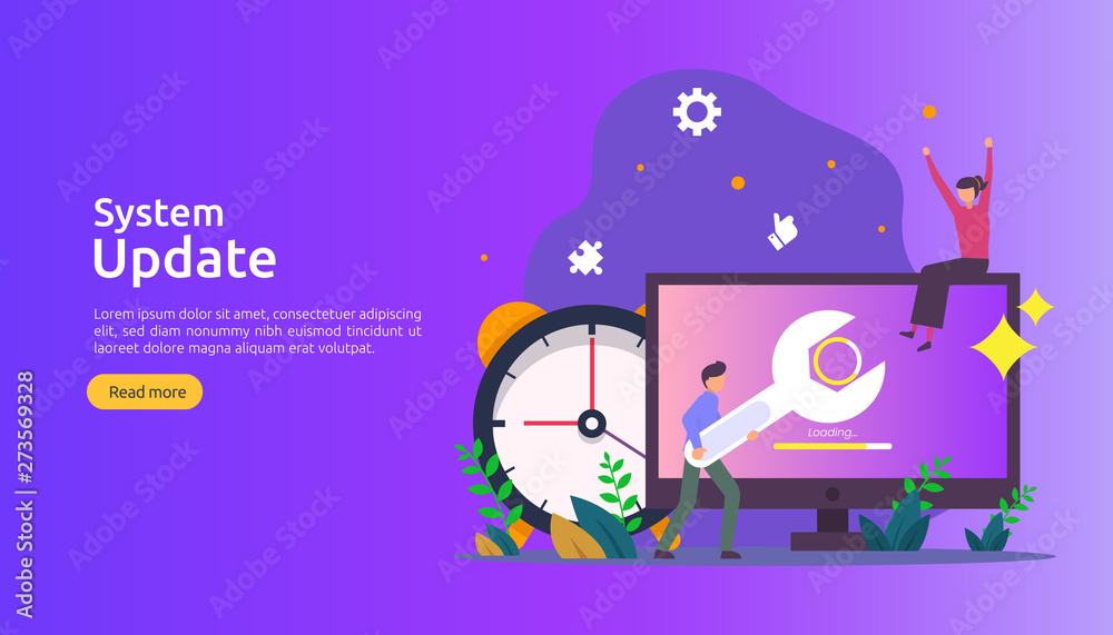 Operation System Update Progress Concept Data Synchronize Process And Installation Program