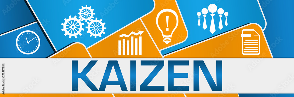 Kaizen Blue Orange Rounded Squares Texture Symbols Stock Illustration ...