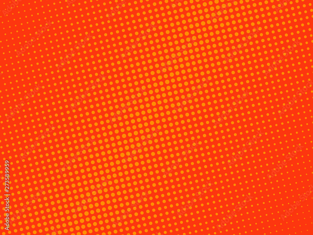 Abstract red-orange dots background. Vector illustration in comic style ...