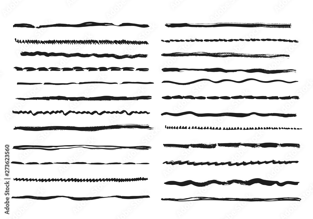Sketch lines. Pencil textured doodle freehand line strokes chalk ...