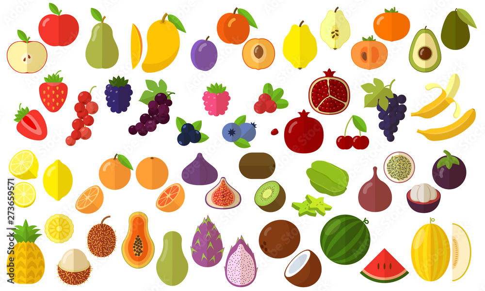 fruits vector icon set Stock Vector | Adobe Stock