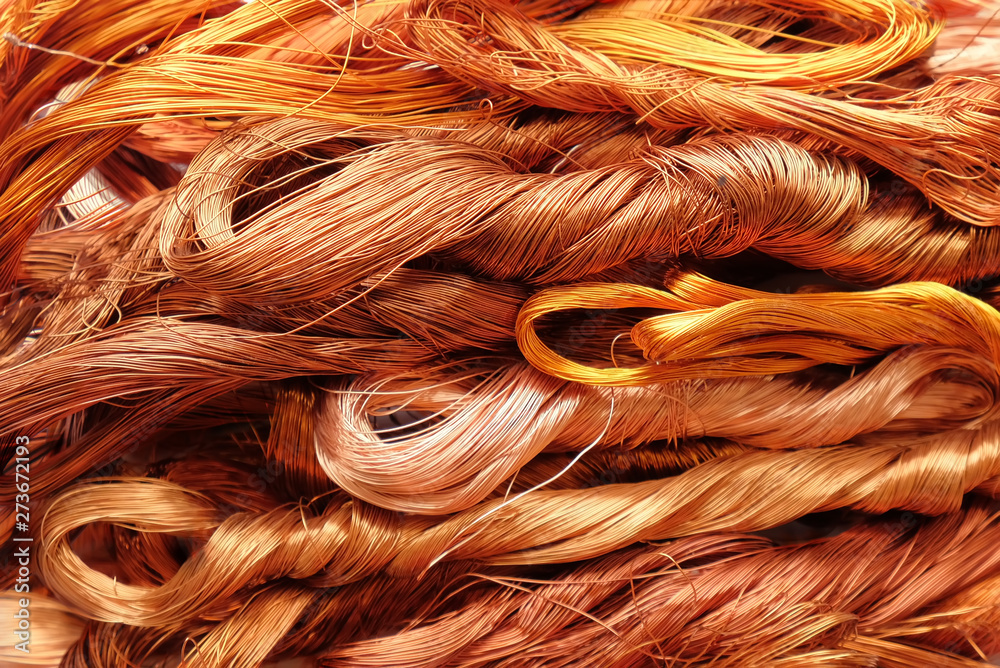Scrap copper wire texture background Stock Photo | Adobe Stock