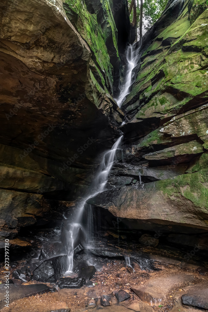 Broken Rock Falls in the Hocking Hills - Broken Rock Falls is a tall ...