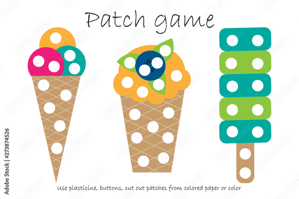 Education Patch game ice cream for children to develop motor skills ...