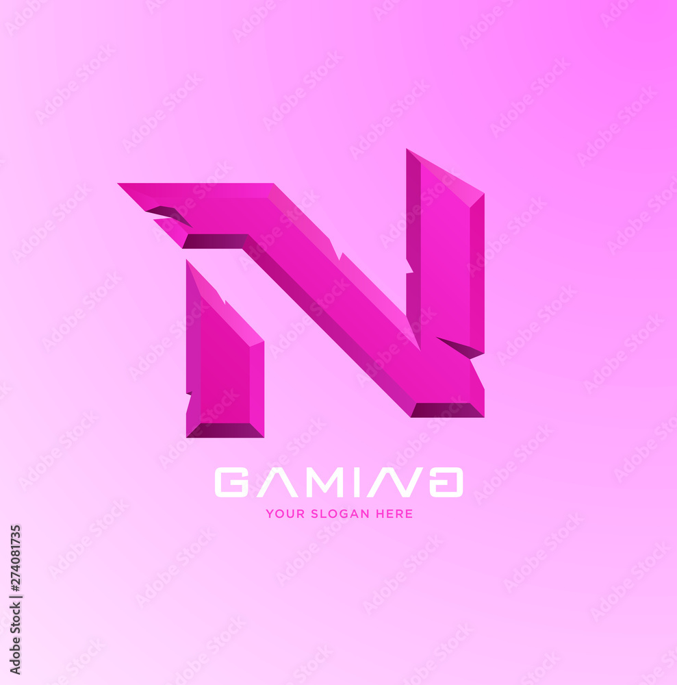 Initial letter N gaming esports style logo template Stock Vector ...