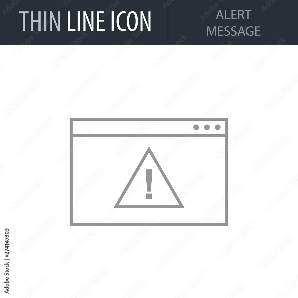 Symbol of Alert Message Thin line Icon of Cloud Data Technology. Stroke ...