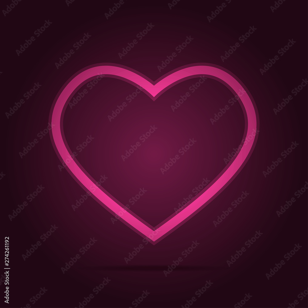 Heart symbol icon with pink outlined and fade opacity Stock Vector ...