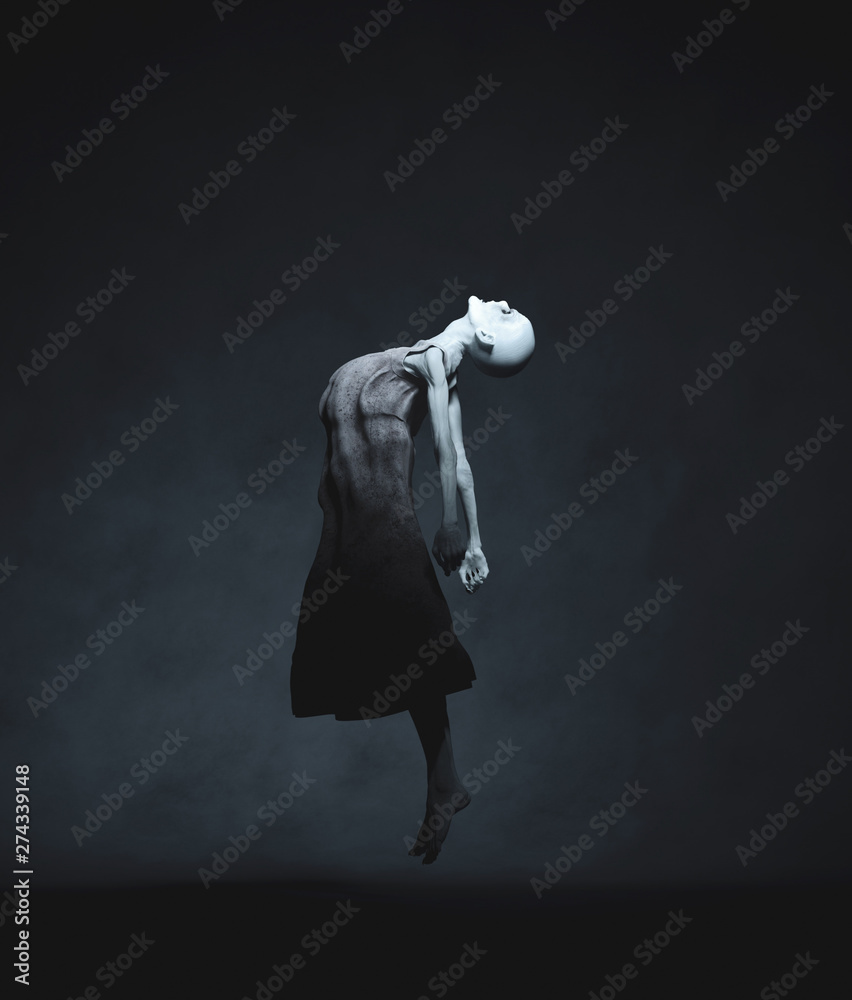 Ghost woman floating,3d rendering Stock Illustration | Adobe Stock