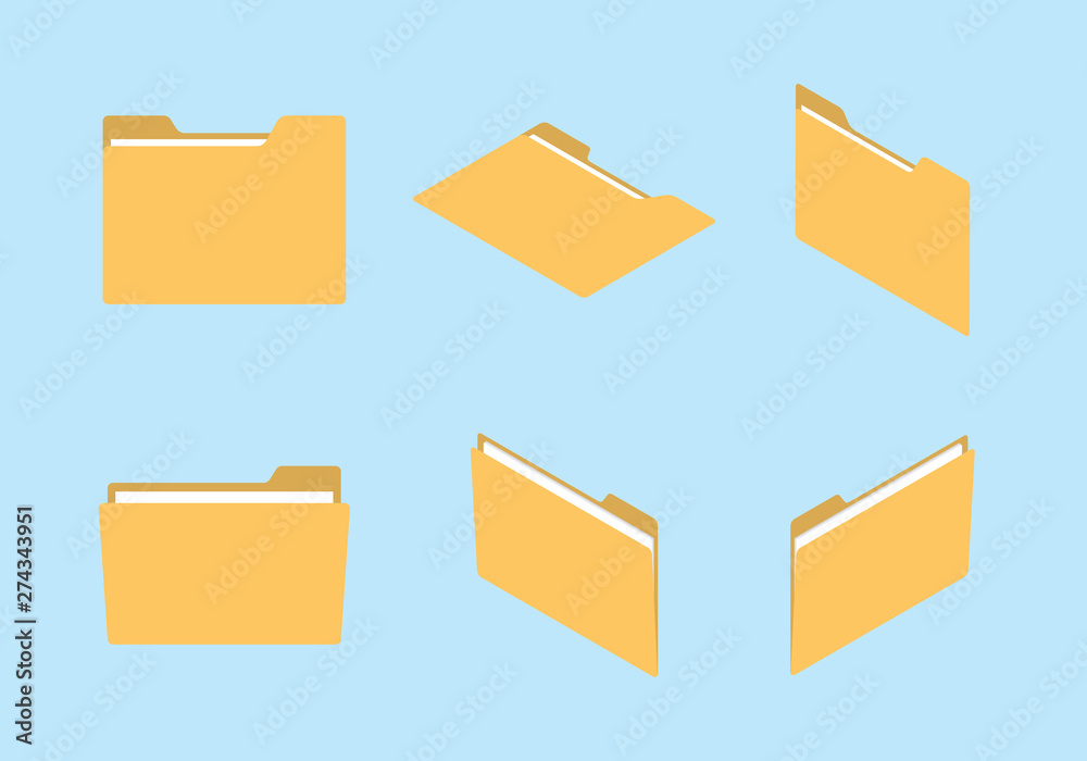 folder icon set collection with various shape and isometric modern flat ...